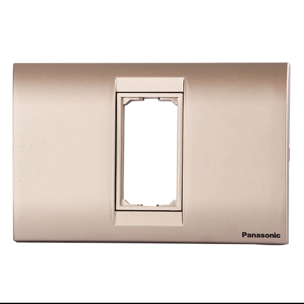 1M plate with mounting frame Champagne Roma Panasonic — ElSewedy Shop